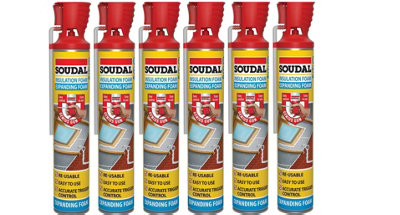 Soudal Genius Gun Insulation Expanding Foam 750ml Pack of 6