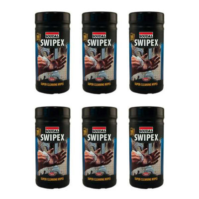 Soudal Swipex Cleansing Wipes - 100 Wipes - Cleaning Wipes - Pack of 6 ...