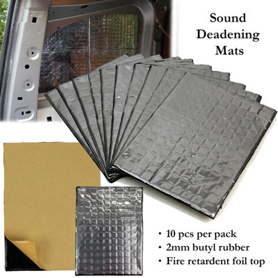 Sound Deadening Proofing Mat 10pcs Butyl Car/Van Vibration Damping