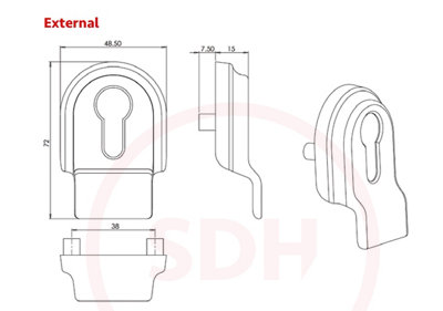 SOX External Security Pull - Polished Stainless Steel