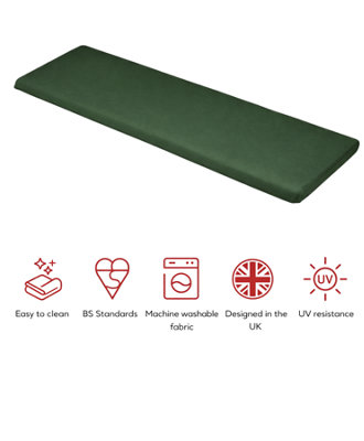 SP 3 SEATER BENCH PAD GREEN-OUTDOOR BENCH PAD