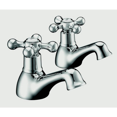 SP TRADITIONAL BATHROOM TAPS (PACK OF 2) SILVER (ONE SIZE)