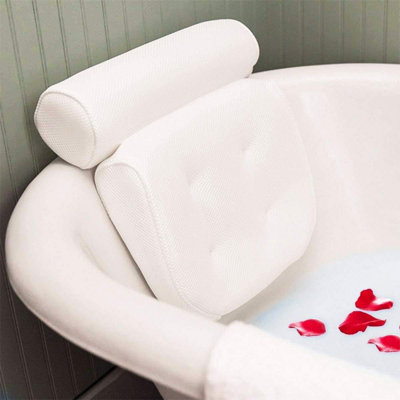 Spa Bath Pillow with Suction Cups, Supportive and Comfortable Headrest ...