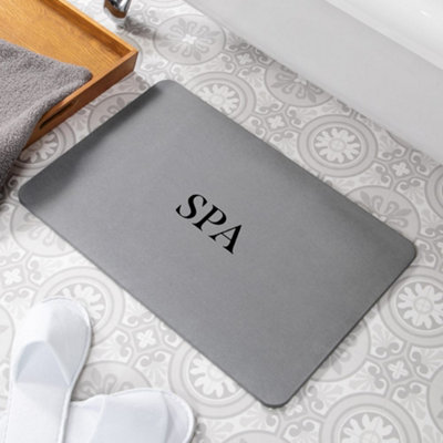 Spa Grey Stone Non Slip Bath Mat