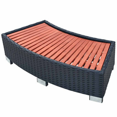 SPA STEP POLY RATTAN 92X45X25 CM BLACK