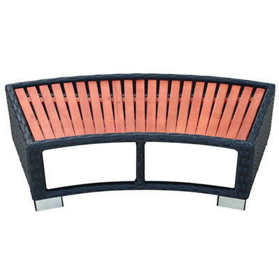 SPA STEP POLY RATTAN 92X45X25 CM BLACK