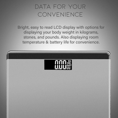 space gray 3-in-1 digital bathroom scale, weight scale, electronic scale