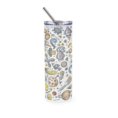 Space Montage Glass Travel Flask - Space & Astronauts Themed Gift ...