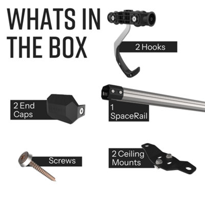 Space Saving Ceiling Mounted Bike Rack for 2 Bikes, Rotating Hooks ...