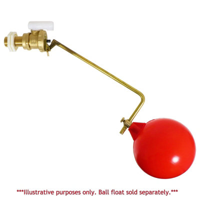 SPARES2GO 1/2" Ball Valve Part 2 Low Pressure Side Entry Toilet Cistern ...