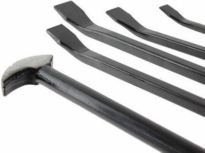SPARES2GO 10 Piece Crowbar Long Wrecking Crow Bar Rod Steel Flat Pry ...