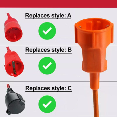 SPARES2GO 10m Mains Power Cable UK 3 Pin Plug Compatible with Qualcast ...