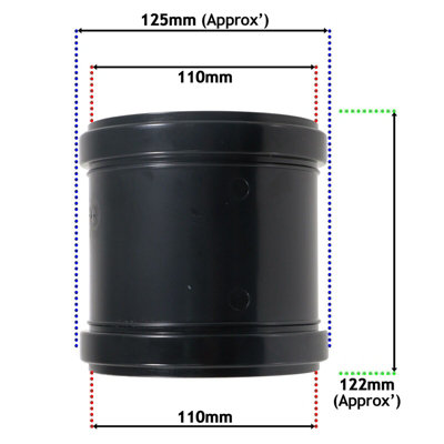 SPARES2GO 110mm 4" Soil Waste Pipe Double Socket Push Fit Straight Slip ...