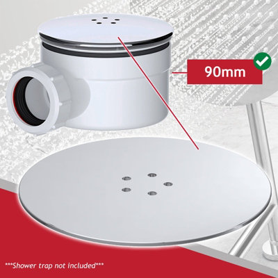 SPARES2GO 110mm Luxury Plug Cover for Shower Trap with 90mm Tray ...