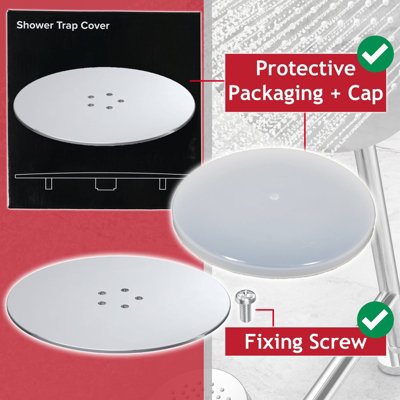 SPARES2GO 110mm Luxury Plug Cover for Shower Trap with 90mm Tray ...