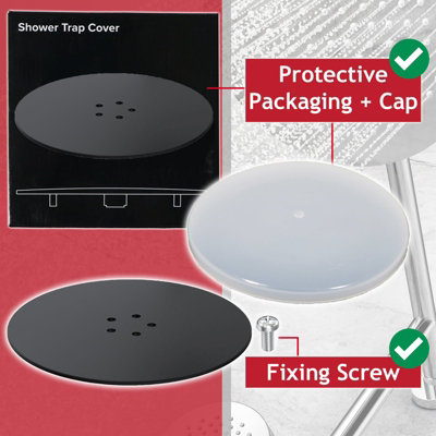 SPARES2GO 110mm Luxury Plug Cover for Shower Trap with 90mm Tray (Matt ...