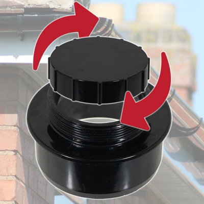 SPARES2GO 110mm Screwed Access Cap Ring Seal Soil System Vent Pipe Push ...