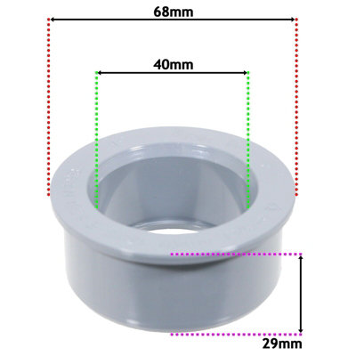 SPARES2GO 110mm Soil Pipe Reducer + 32mm 40mm 50mm Boss Adaptor Solvent ...