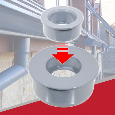 SPARES2GO 110mm Soil Pipe Reducer + 32mm 40mm 50mm Boss Adaptor Solvent ...