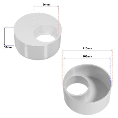 SPARES2GO 110mm to 56mm (50mm) Solvent Weld Soil System Waste Pipe ...