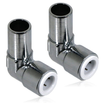 SPARES2GO 15mm x 10mm Pushfit Radiator Valve Chrome Reducing Elbow Stem ...