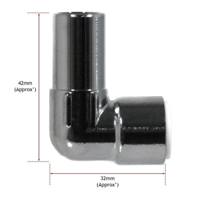SPARES2GO 15mm x 10mm Pushfit Radiator Valve Chrome Reducing Elbow Stem ...