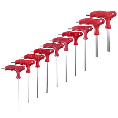 SPARES2GO 20 Piece T Handle Imperial SAE + Metric Hex Allen Key CR-V ...
