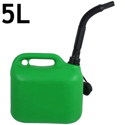 SPARES2GO 5L Jerry Fuel Can Container Flexible Spout Green 5 Litre Car ...