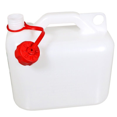 SPARES2GO 5L Jerry Fuel Can Container Flexible Spout White 5 Litre Car ...