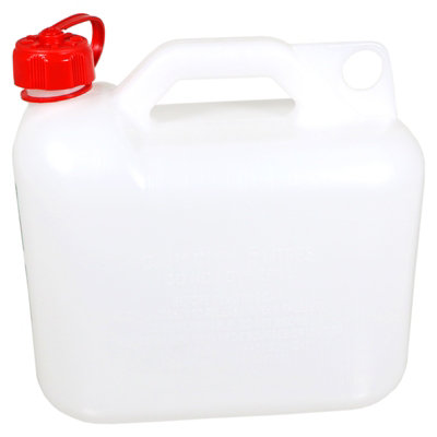 SPARES2GO 5L Jerry Fuel Can Container Flexible Spout White 5 Litre Car ...