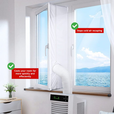 SPARES2GO Air Con Window Seal Kit Portable AC Air Conditioning Zip Hose ...