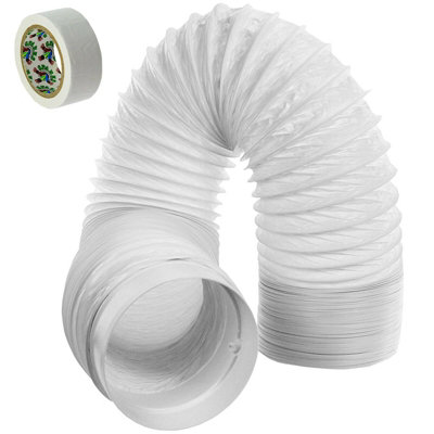 SPARES2GO Air Conditioner Hose Pipe PVC Duct Extension Kit (6m, 5 ...