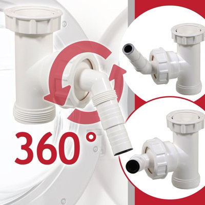 SPARES2GO Appliance Trap Adaptor 40mm 1 1/2" Washing Machine Dishwasher ...