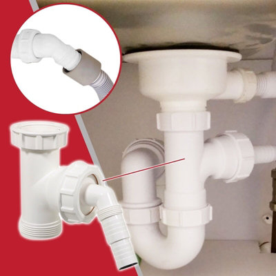 SPARES2GO Appliance Trap Adaptor 40mm 1 1/2" Washing Machine Dishwasher ...