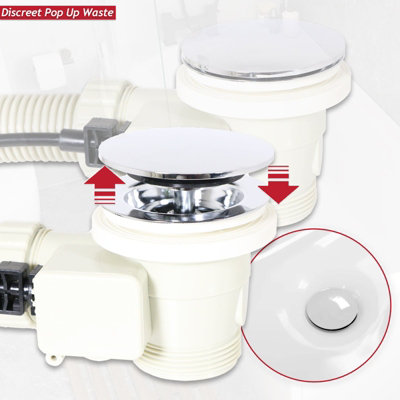 SPARES2GO Bath Filler Pop Up Waste Plug and Trap Overflow Spout Kit ...