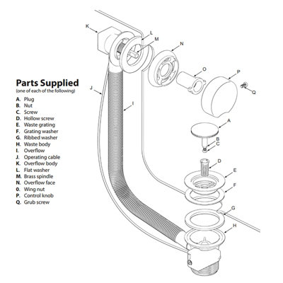 SPARES2GO Bath Waste Combination Plug 40mm 1.5" Overflow Pop Up Trap ...