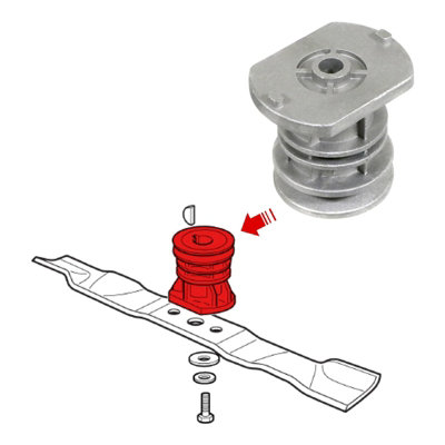 SPARES2GO Blade Boss Adaptor Hub 25mm compatible with Mountfield 460HT ...