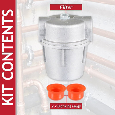 SPARES2GO Boiler Filter 3/8" Aluminium Inline Central Heating Oil Fired ...