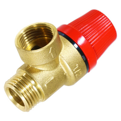 SPARES2GO Boiler Pressure Relief Safety Valve 3 Bar 1/2" BSP Male x ...