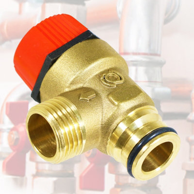 SPARES2GO Boiler Pressure Relief Safety Valve 3 Bar 1/2" BSP Male x ...