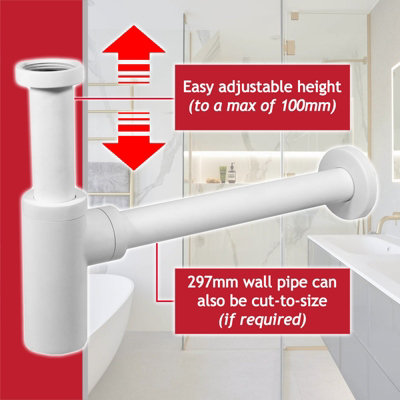 SPARES2GO Bottle Sink Basin Trap 40mm / 1.5" Luxury Round Deodorant ...