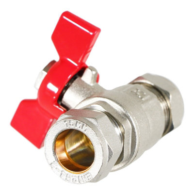 SPARES2GO Butterfly Lever Compression Ball Valve Quarter Turn Water ...