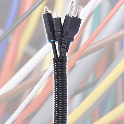 SPARES2GO CABLE CONDUIT FLEXIBLE TUBE TIDY SLEEVE PIPE (5M LENGTH X ...
