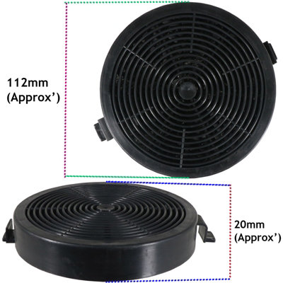 SPARES2GO Carbon Filters for Belling Cooker Hood CHIM600RBLK CHIM600RSS ...