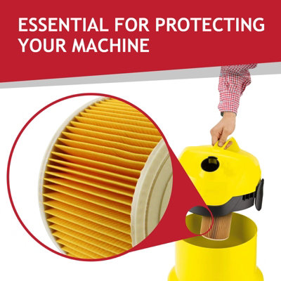 SPARES2GO Cartridge Filter compatible with KARCHER WD2 MV2 IPX4 A2676 ...