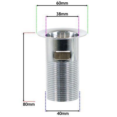 SPARES2GO Chrome Slotted Sink Basin Bathroom Kitchen Waste Chain Stay ...