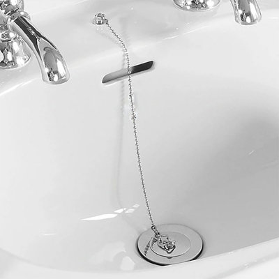 SPARES2GO Chrome Slotted Sink Basin Bathroom Kitchen Waste Chain Stay ...