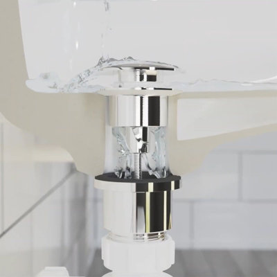 SPARES2GO Clicker Basin Waste Plug 1 1/4" 60mm Click Clack Bathroom ...