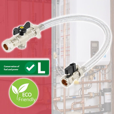 SPARES2GO Combi Boiler Filling Loop Straight Part L Compliant Central ...