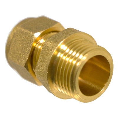 SPARES2GO Compression Connector 10mm x 3/8" BSP Male Straight Brass ...